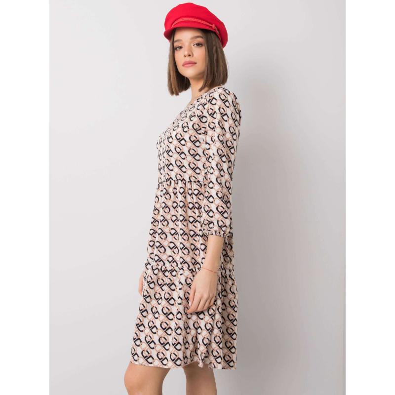 Libby RUE PARIS női fodros ruha ekrü színben | TheyWear.hu